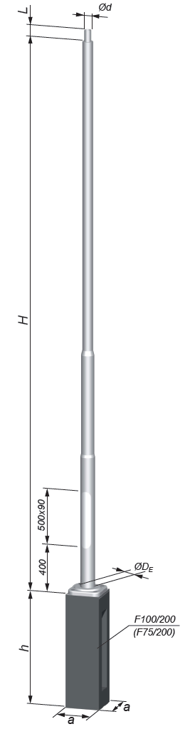 Aluminium lighting pole 4-5m (tubular shape) – Romvolt